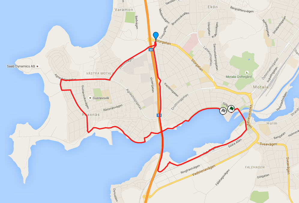 Bansträckning 10 km | Broloppet Motala